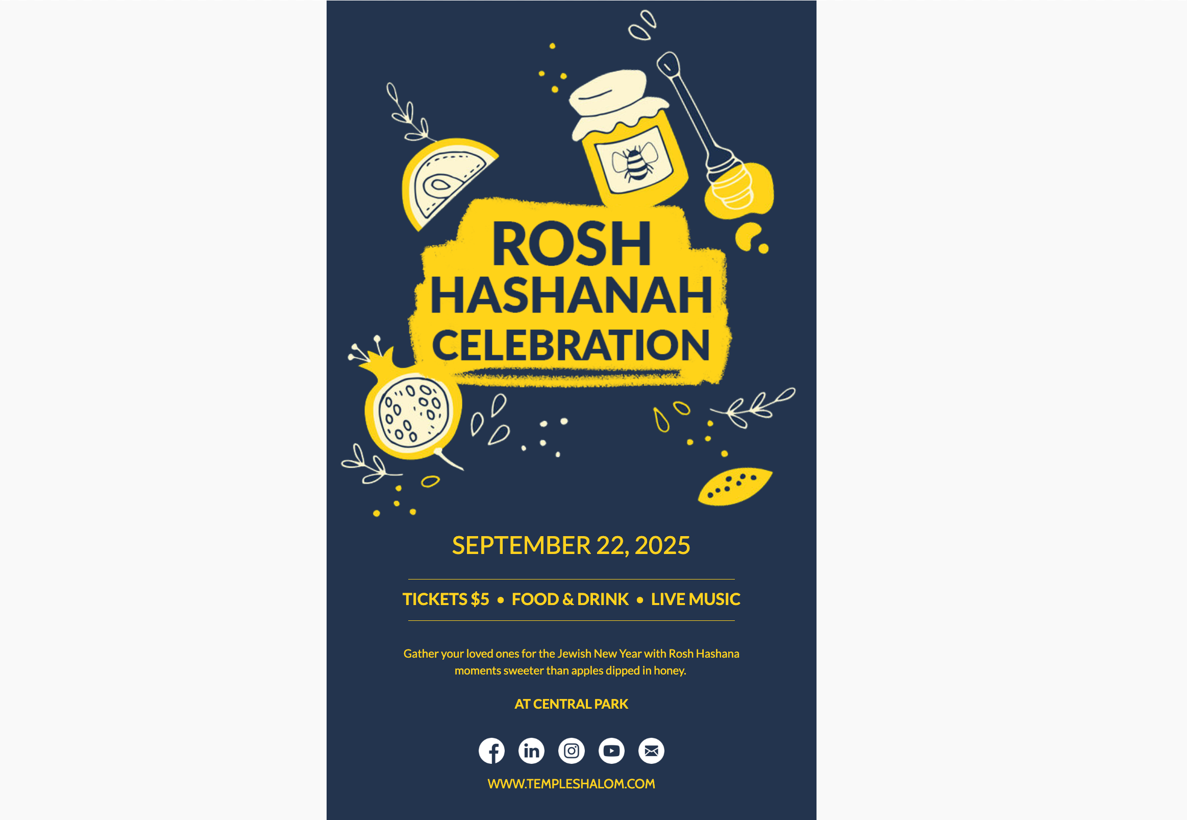 Rosh Hashanah Celebration Event Invite
