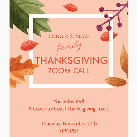 Thanksgiving Family Zoom Call Invite